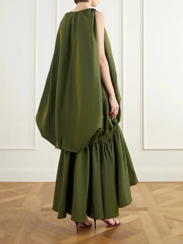Christopher John Rogers Jellyfish Gathered Silk-taffeta Gown
