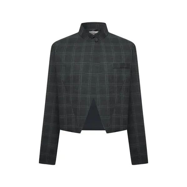 THISISU COLLECTION Romy Plaid Jacket – Dark - Grey