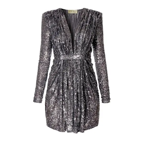 AGGI BY HALEWSKI Roxie Diamond Mini Sequin Dress