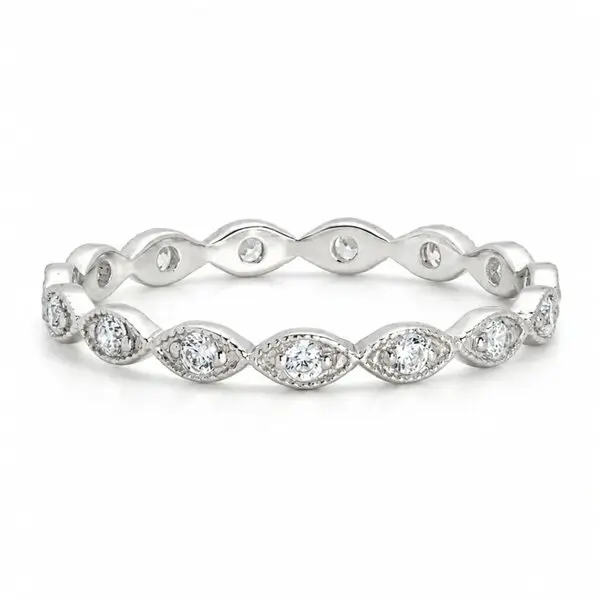 BELINDA JEWELZ Evil Eye Infinity Band Ring - Silver