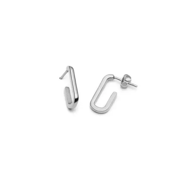 WITH LOVE DARLING Mia Short Link Earrings - Silver