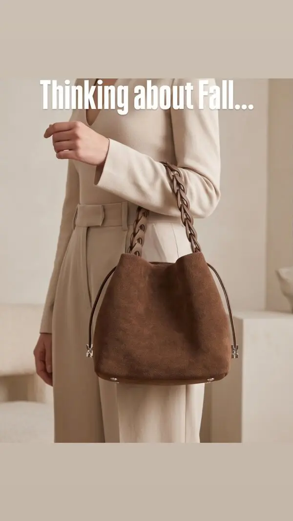 PRENELOVE New: Trinity Genuine Leather Bucket Stone