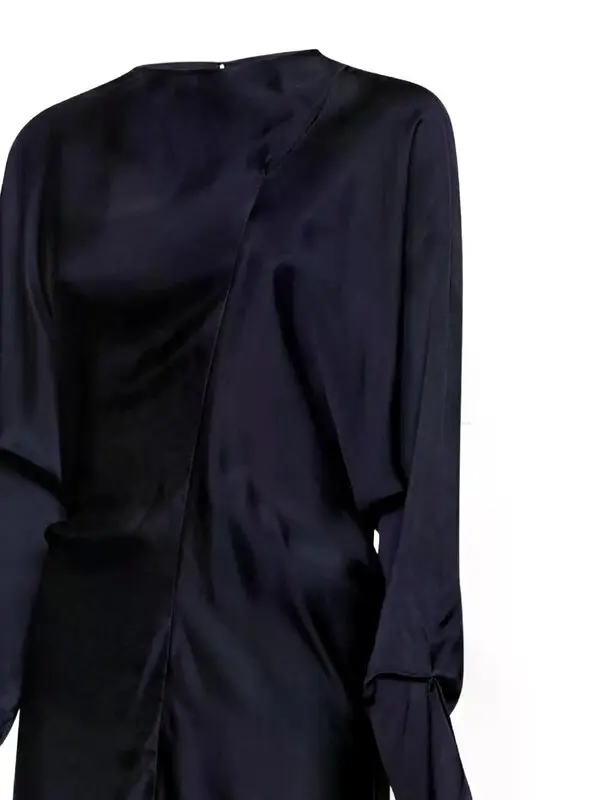 UMA WANG Asymmetric Long-sleeved Flared Midi Dress