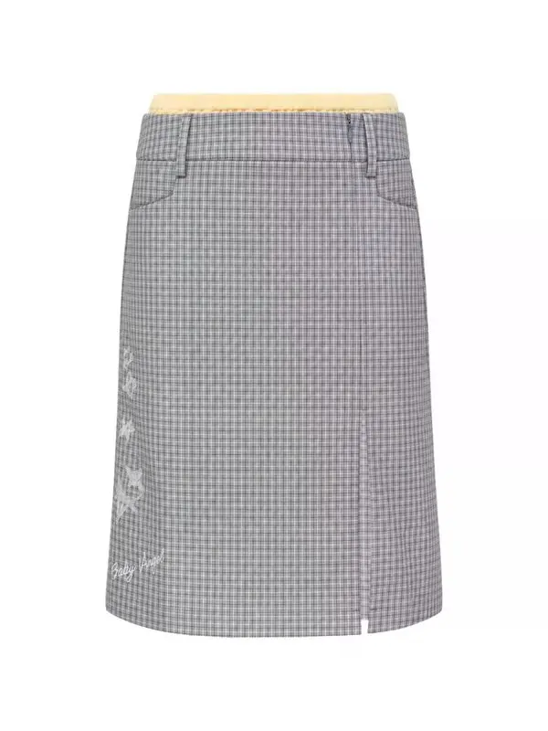 SULTRY VIRGIN Freshman Gingham-check Midi Skirt - Grey
