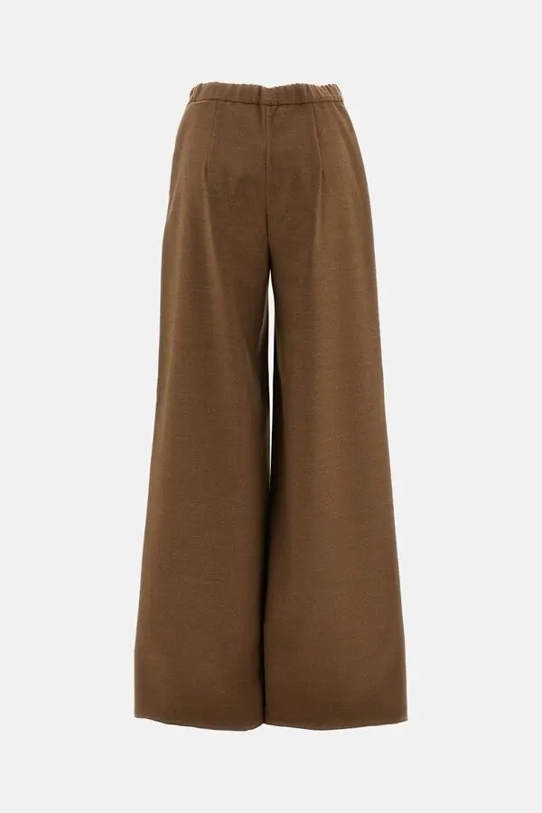 Max Mara Pantaloni Jogging In Flanella Di Lana Stretch