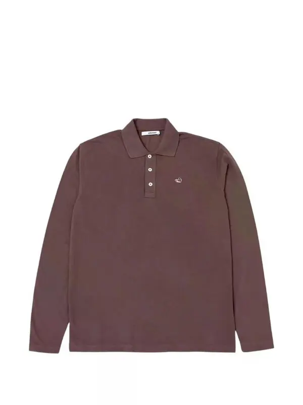 EDMMOND STUDIOS Logo-patch Long-sleeve Polo Shirt