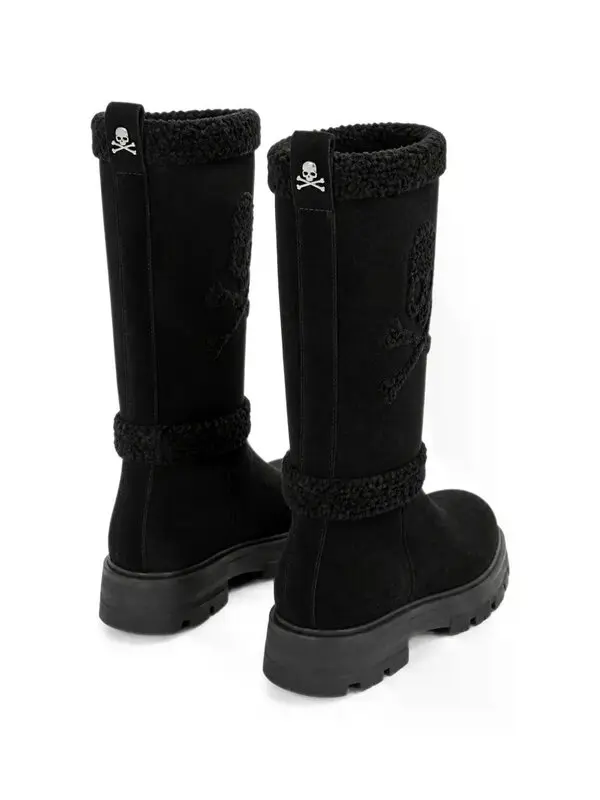 Philipp Plein Skull And Bones Suede Boots