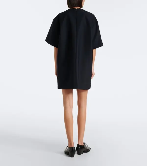 Plan C Embellished Wool-blend Gabardine Minidress