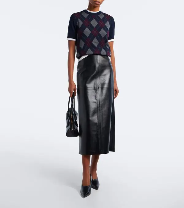 Tory Burch Argyle Wool Sweater