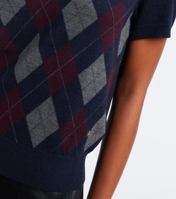 Tory Burch Argyle Wool Sweater