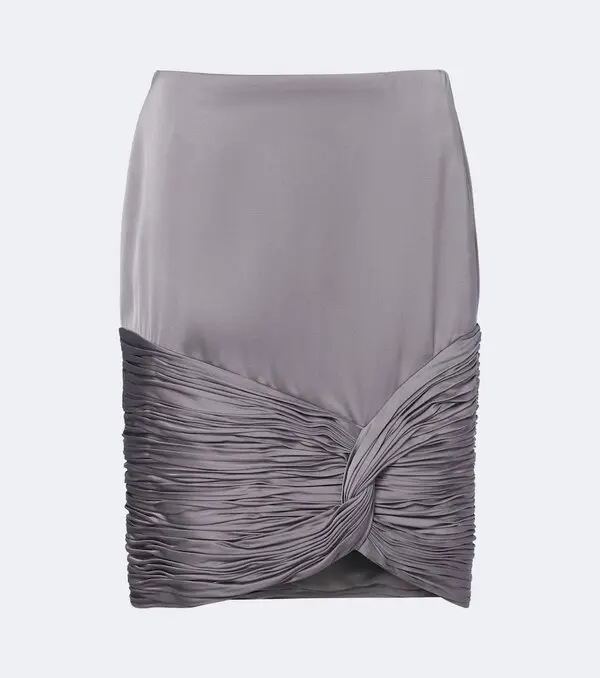 Valentino Garavani Plisse Cady Satin Miniskirt