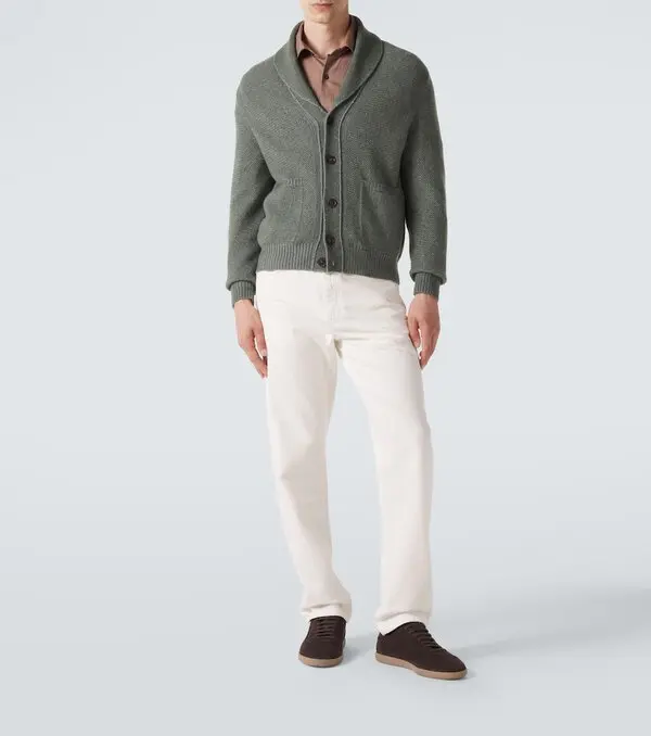 Zegna Waffle-knit Cashmere And Wool Cardigan