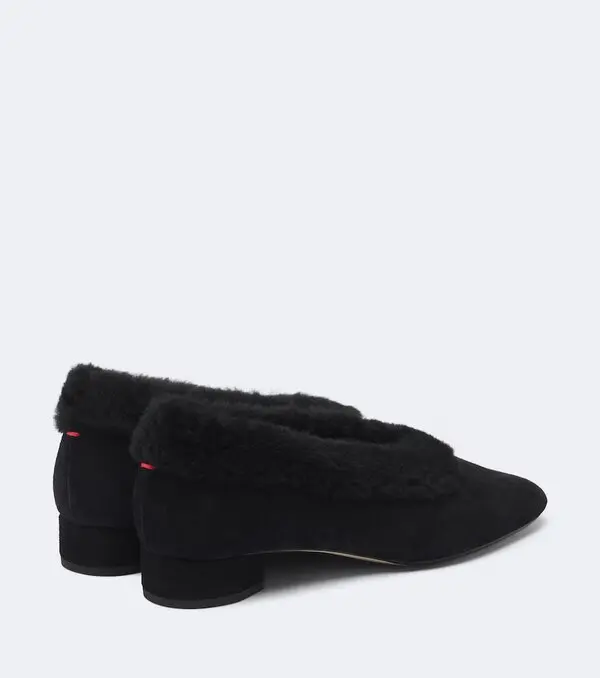 AeydĒ Delia Shearling-lined Suede Ballet Flats