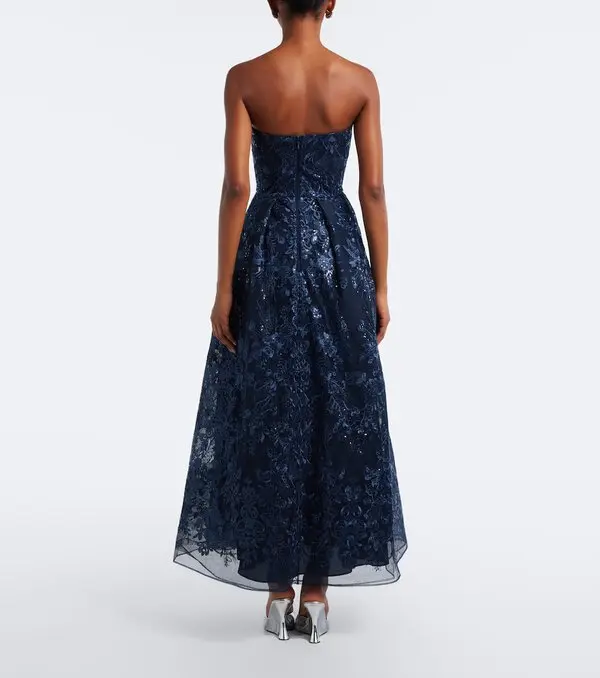 Elie Saab Sequined Lace Bustier Gown