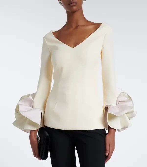 Safiyaa Sintien Ruffled Crepe Top