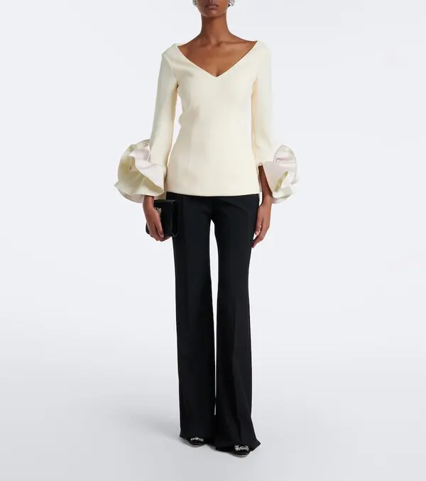 Safiyaa Sintien Ruffled Crepe Top