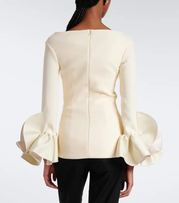 Safiyaa Sintien Ruffled Crepe Top