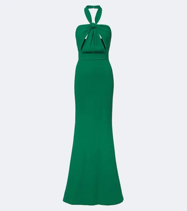Elie Saab Crepe Halterneck Gown