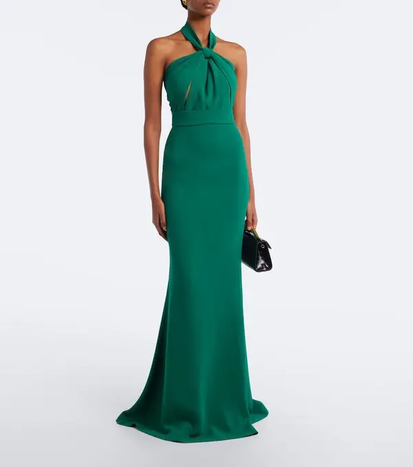 Elie Saab Crepe Halterneck Gown