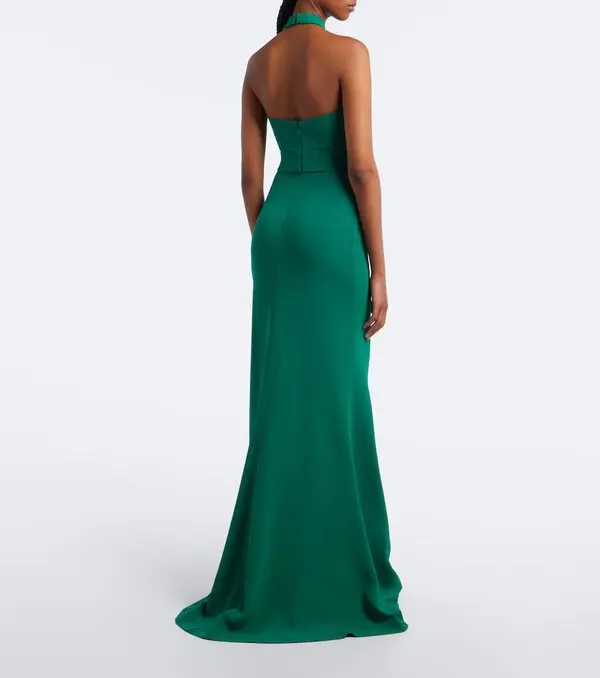 Elie Saab Crepe Halterneck Gown