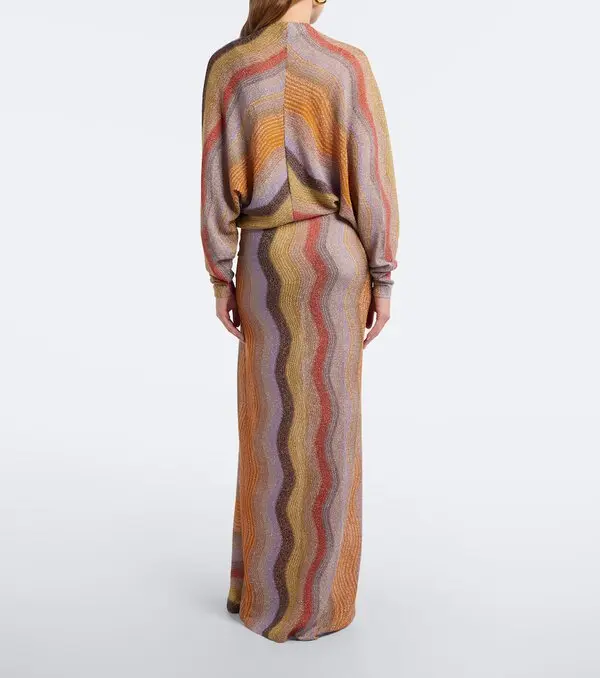 Missoni Draped Printed Lame Gown