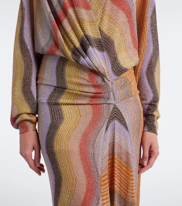 Missoni Draped Printed Lame Gown