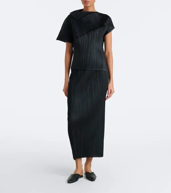 Issey Miyake Basics Pleated Maxi Skirt