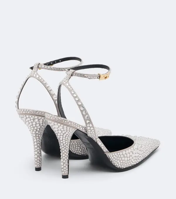 Balmain Crystal-embellished Slingback Pumps