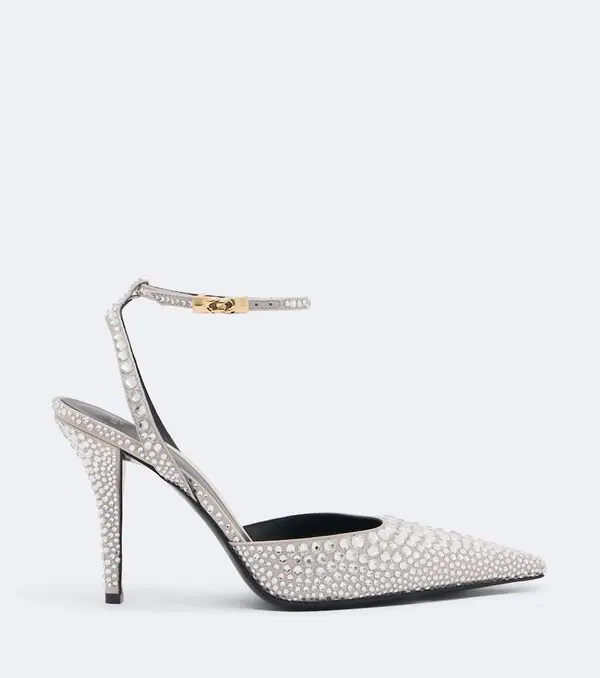 Balmain Crystal-embellished Slingback Pumps