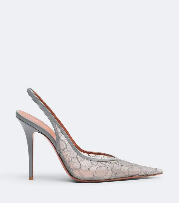 Amina Muaddi Anok Lace Slingback Pumps