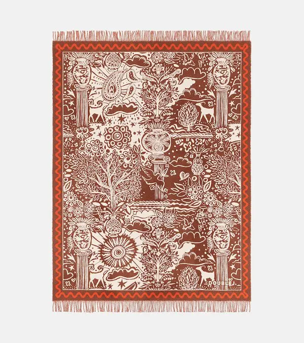 La DoubleJ Ionic Wool And Cashmere Intarsia Blanket