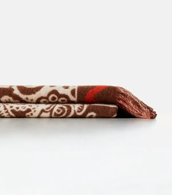 La DoubleJ Ionic Wool And Cashmere Intarsia Blanket