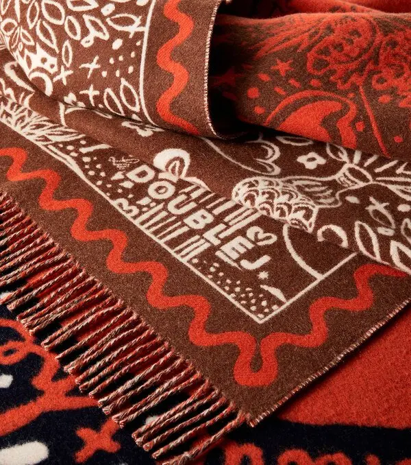 La DoubleJ Ionic Wool And Cashmere Intarsia Blanket