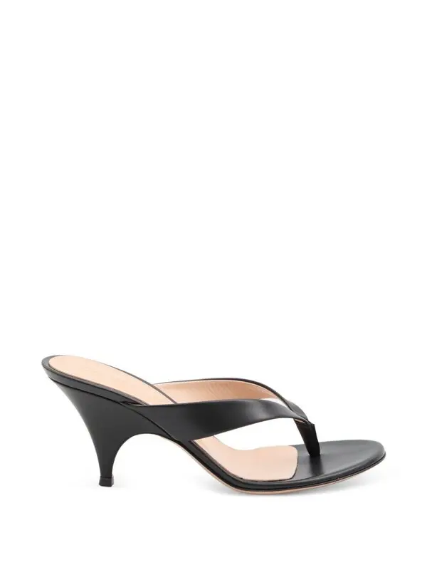 GIANVITO ROSSI Sofia Leather Thong Sandals By - Black