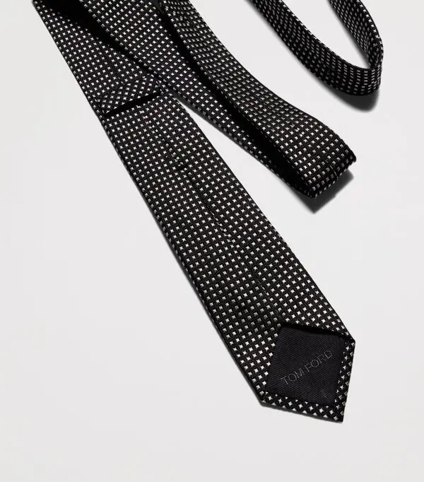 TOM FORD Mulberry Silk Jacquard Tie - Black