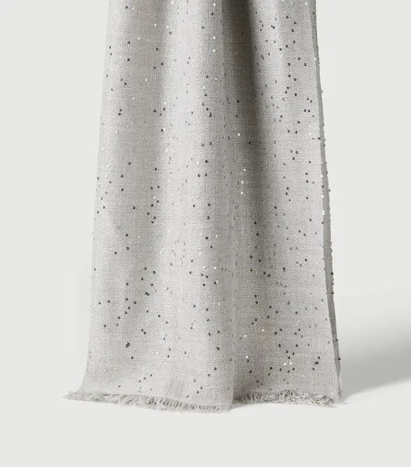 Brunello Cucinelli Cashmere-silk Embellished Scarf