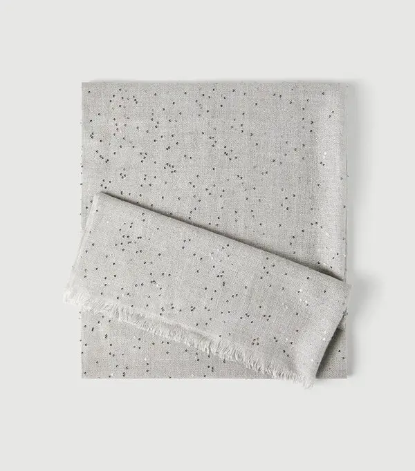 Brunello Cucinelli Cashmere-silk Embellished Scarf