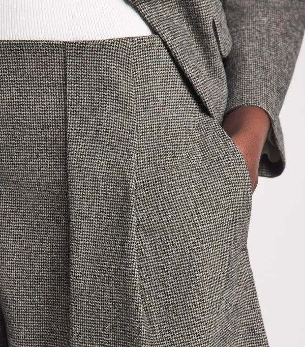 Sandro Houndstooth Pleated Shorts