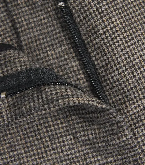 Sandro Houndstooth Pleated Shorts