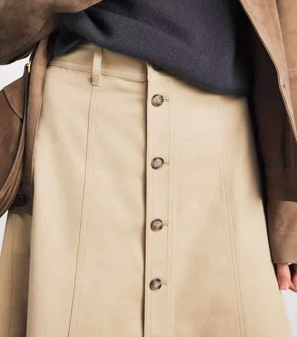Polo Ralph Lauren Cotton-wool Button-up Midi Skirt