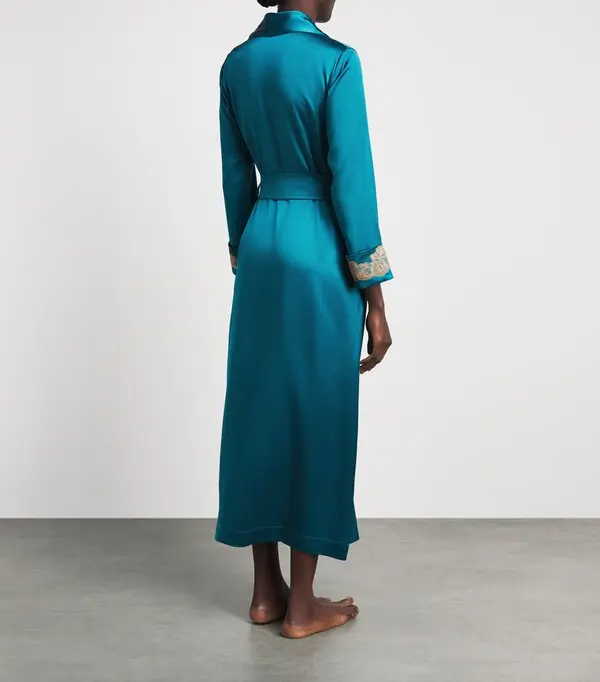 Loretta Caponi Silk Lace-trimmed Il Degarde Robe