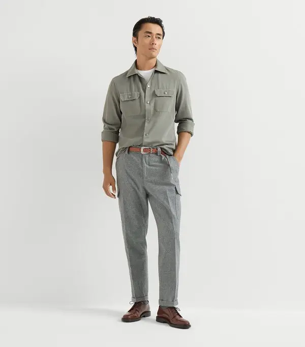 Brunello Cucinelli Virgin Wool Flannel Trousers