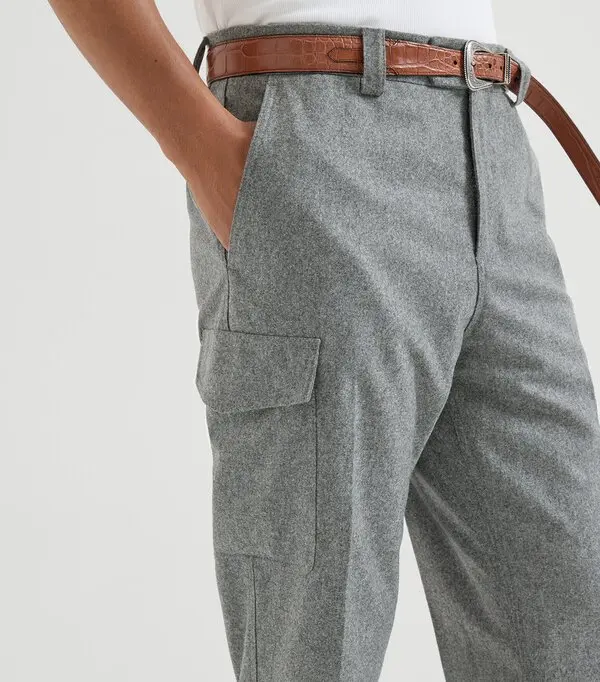 Brunello Cucinelli Virgin Wool Flannel Trousers