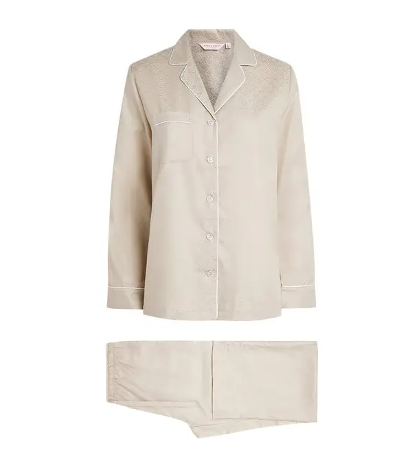 Derek Rose Cotton Jacquard Pyjama Set