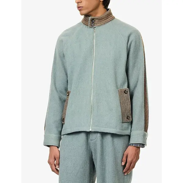 KARTIK RESEARCH Harrington Track Embroidered Wool Jacket
