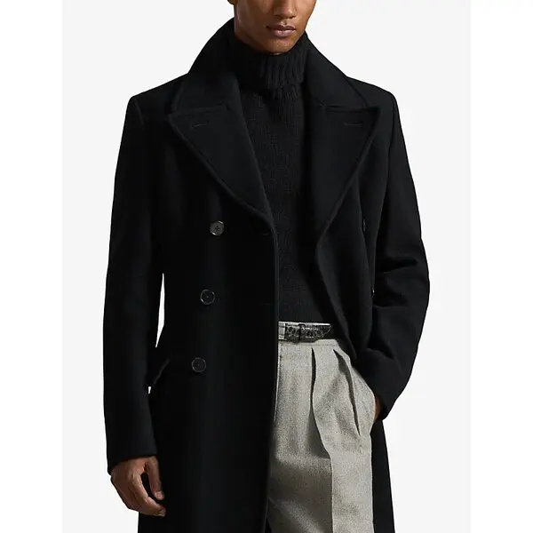 Polo Ralph Lauren Double-breasted Notched-lapel Wool Blend Coat