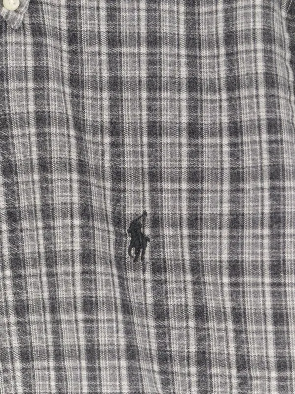 Polo Ralph Lauren Slim Fit Check Cotton Shirt With Button-down Collar - Grey