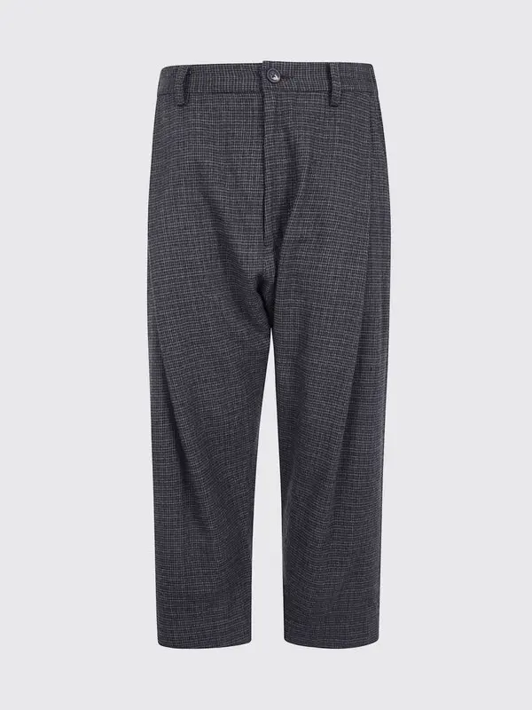 ZIGGY CHEN Wide-leg Check Virgin Wool Trousers