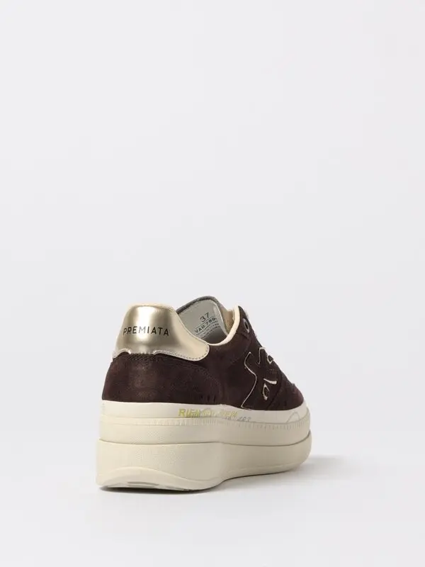Premiata Micol Leather And Suede Platform Sneakers