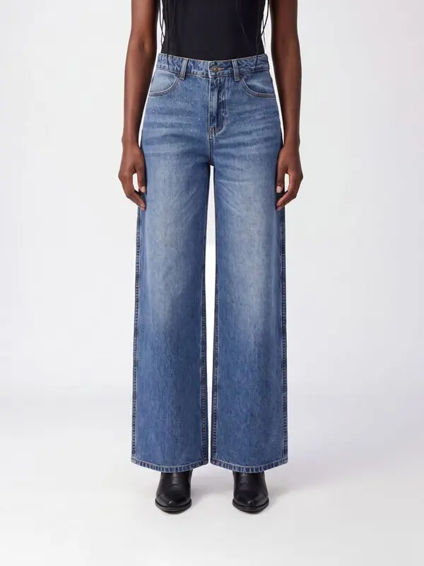 TWENTY FOURHAITCH High-waisted Wide-leg Cotton Denim Jeans